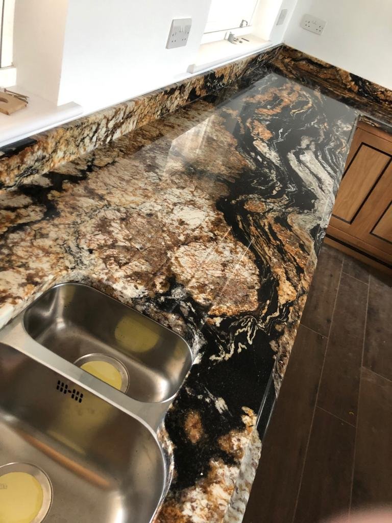 30mm Magma Gold Granite Installation for a Private Customer – Medusa Stone