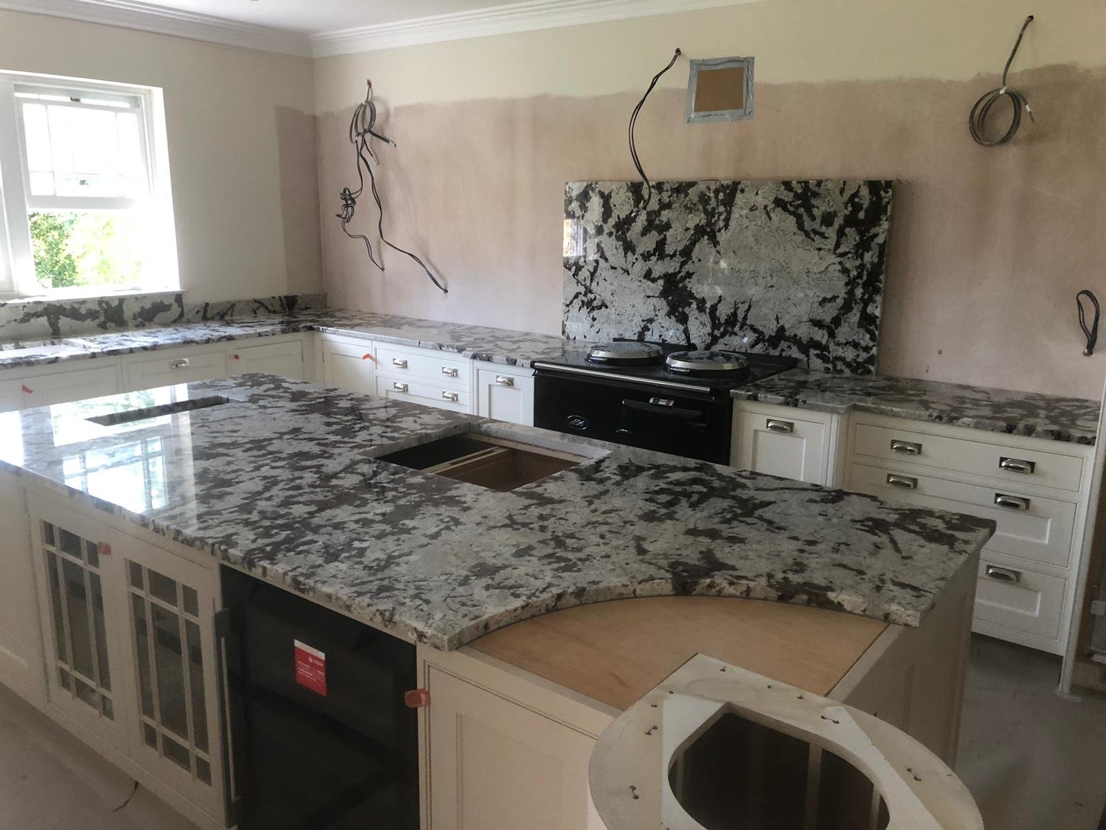 30mm Splendour White Granite Kitchen Installation - Medusa Stone