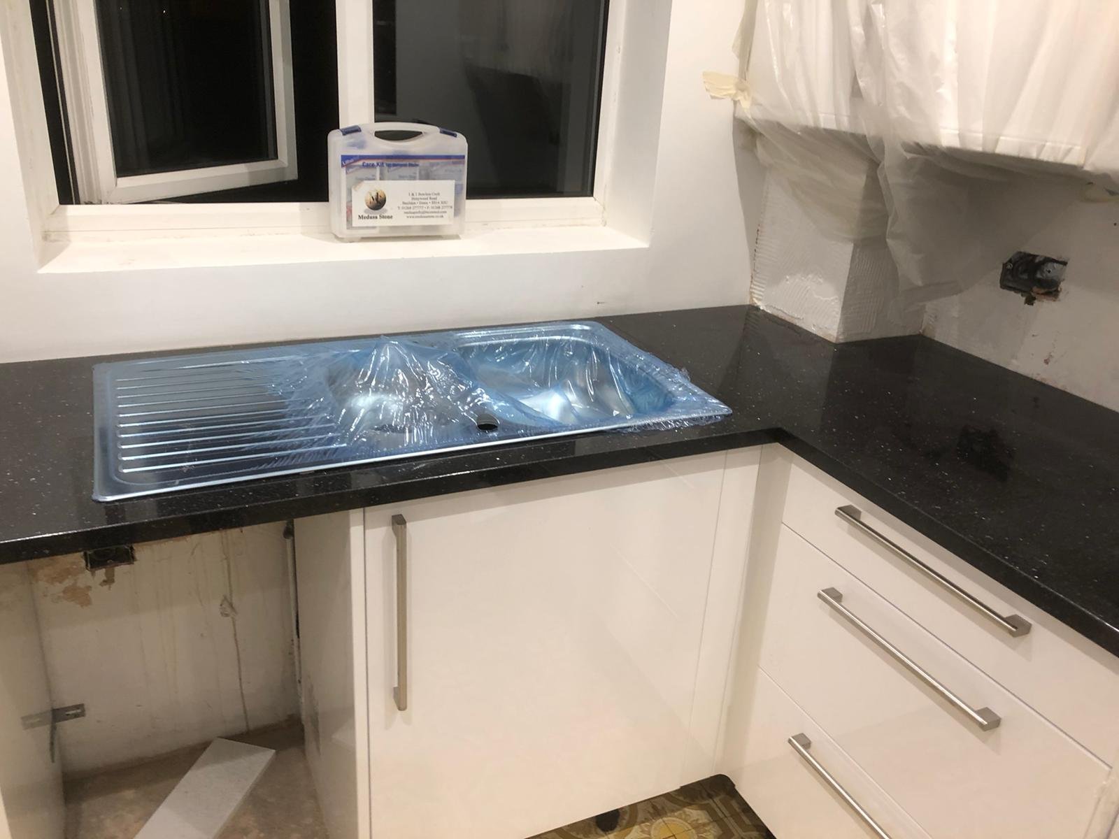 30mm Cosmos granite kitchen installation – Medusa Stone