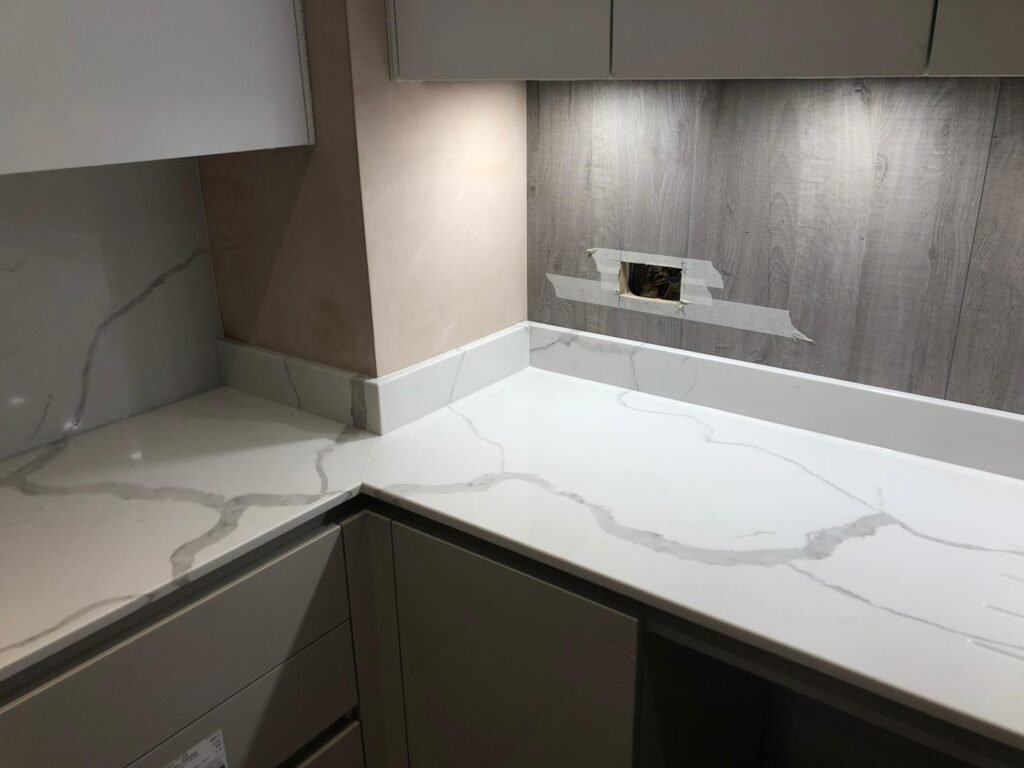30mm Calacatta Luna Quartz Kitchen Worktops - Medusa Stone